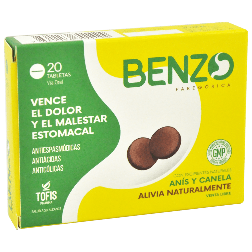 Benzoparegorica Tabletas Caja 20 Unidades - Farmacias Medicity