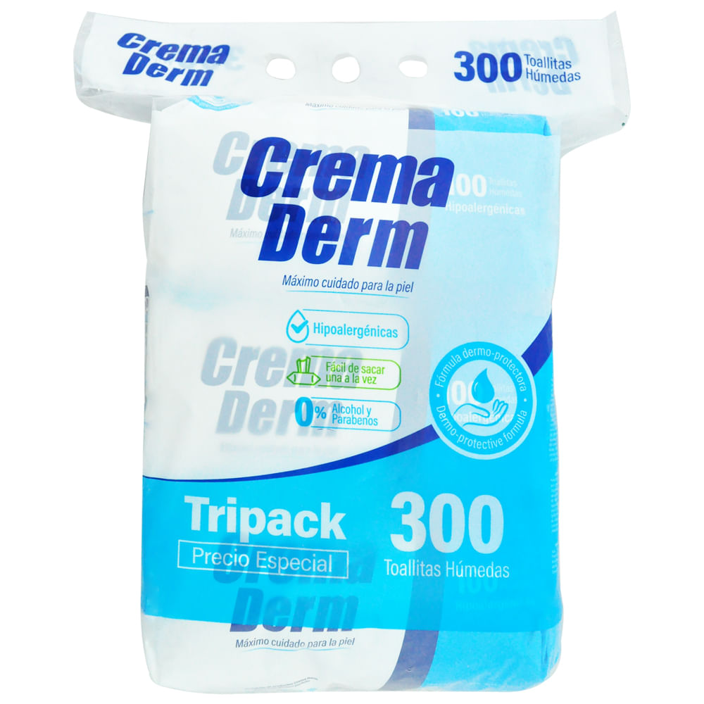 Crema Derm Toallitas Húmedas Tripack 300 Unidades - Farmacias Medicity
