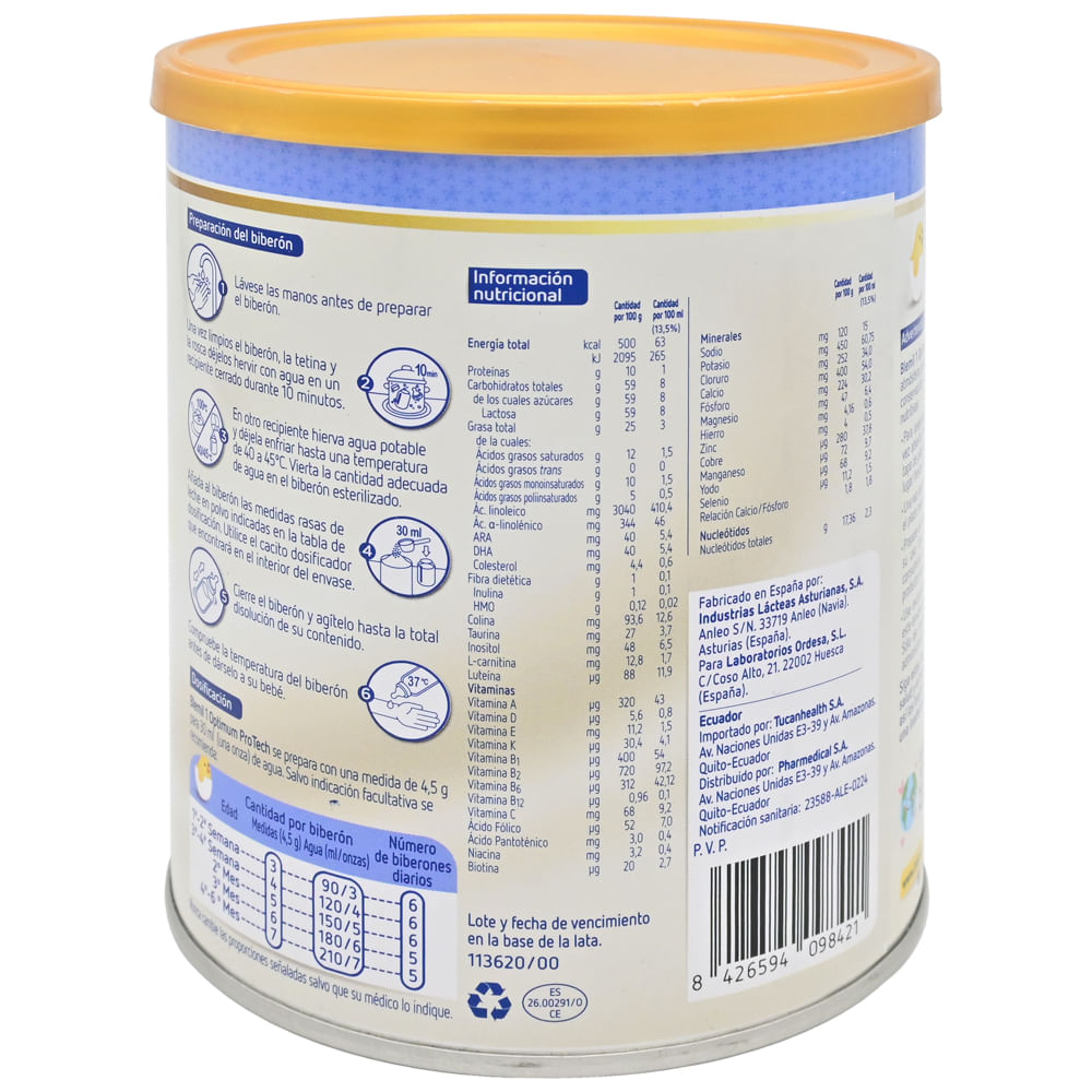 Blemil Polvo Etapa 1 Optimum Protech 400 g - Farmacias Medicity