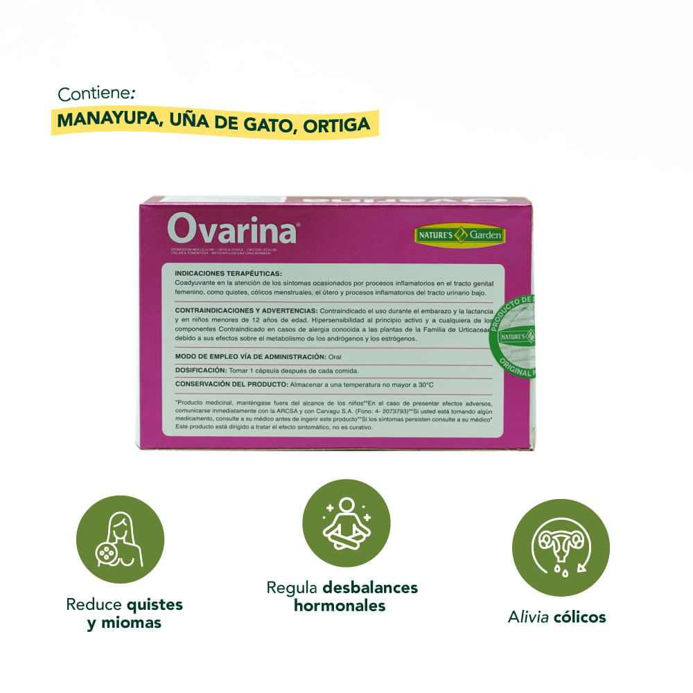 Ovarina Cápsulas Caja 40 Unidades - Farmacias Medicity