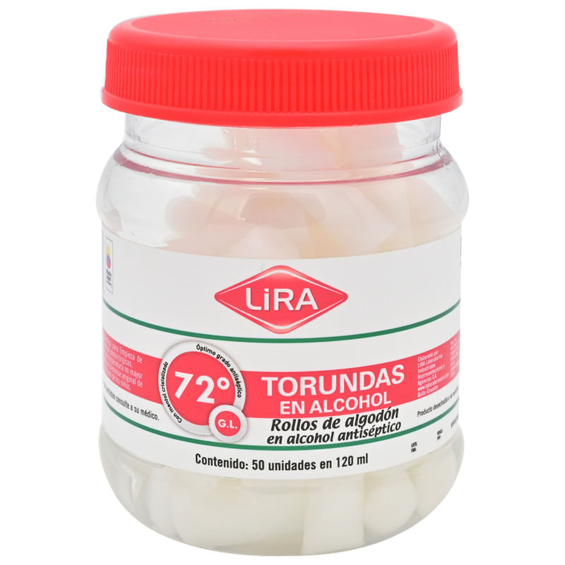 Lira Torundas En Alcohol 50 Unidades - Farmacias Medicity
