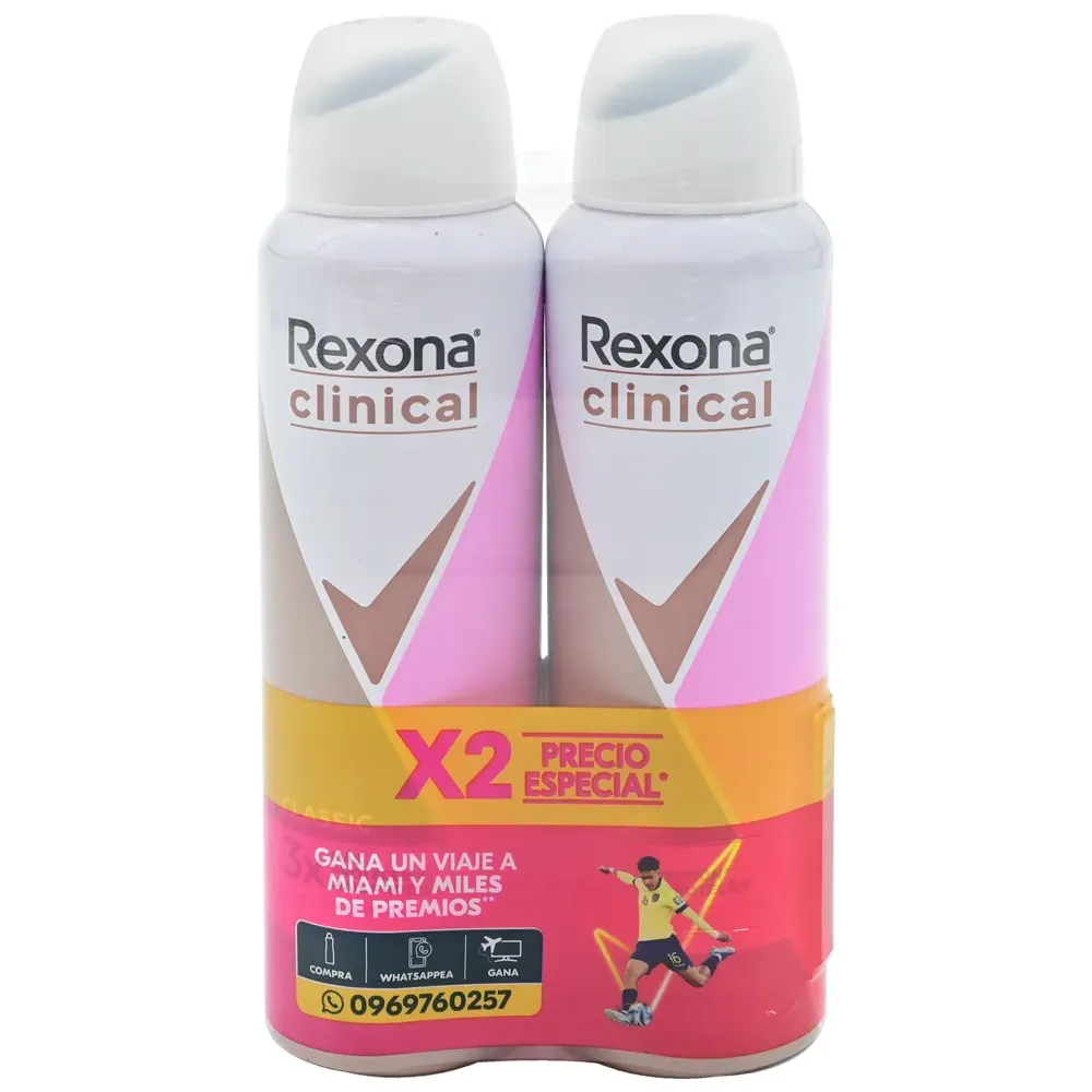 Rexona Spray Women Clinical Classic 150 ml 2 Unidades - Farmacias Medicity