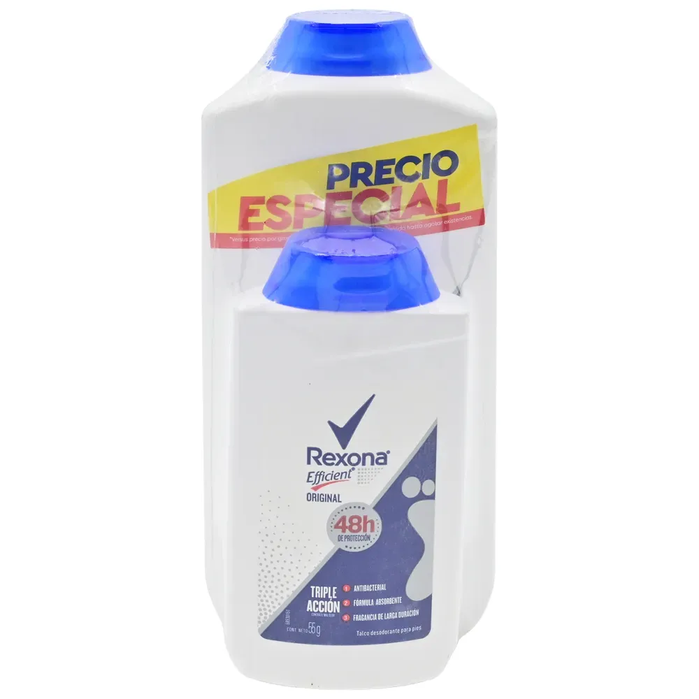 Rexona Efficient Talco 180 g + 55 g - Farmacias Medicity