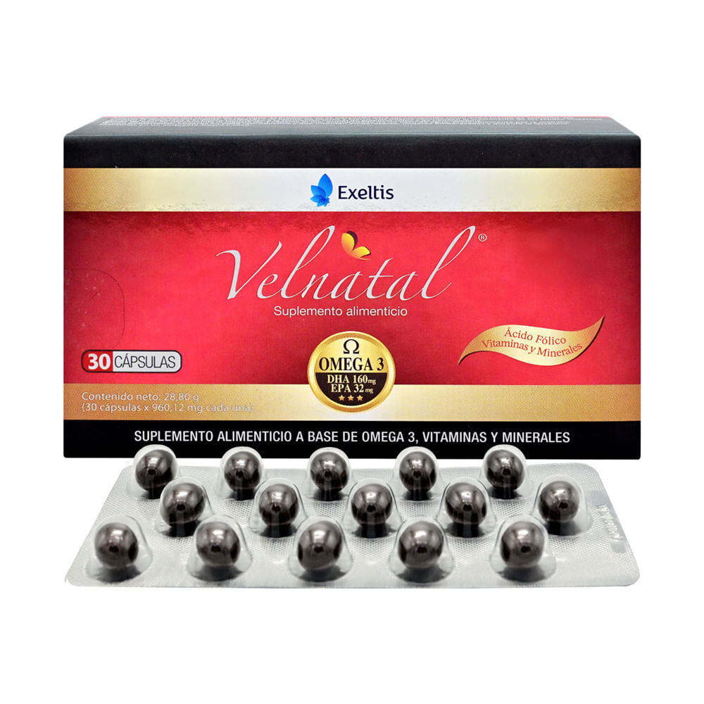 Velnatal Suplemento Alimenticio Cápsulas Caja 30 Unidades - Farmacias ...